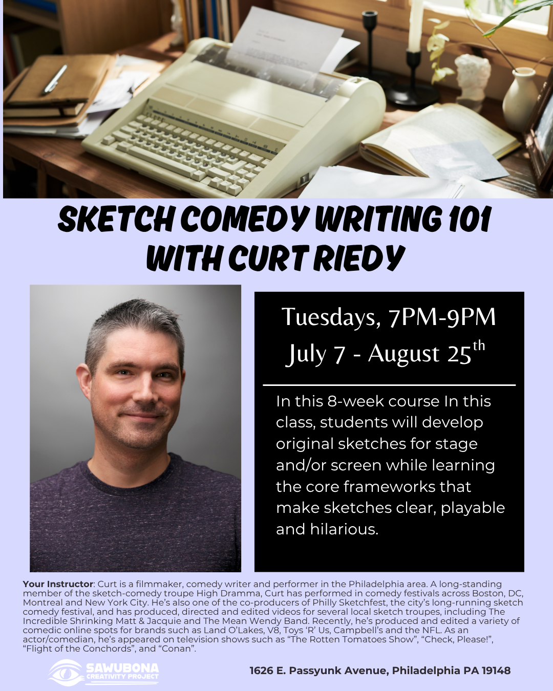 Sketch Comedy Writing w/ Curt Riedy • Sawubona Creativity Project ...