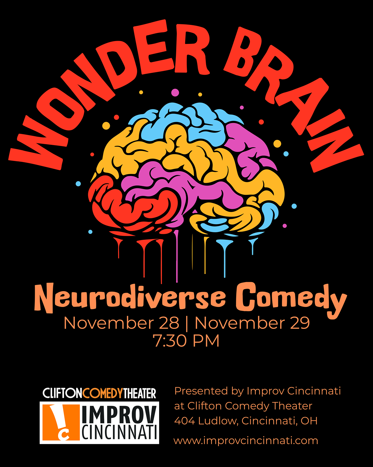 Wonder Brain: A Neurodivergent Comedy Variety Show • Improv Cincinnati