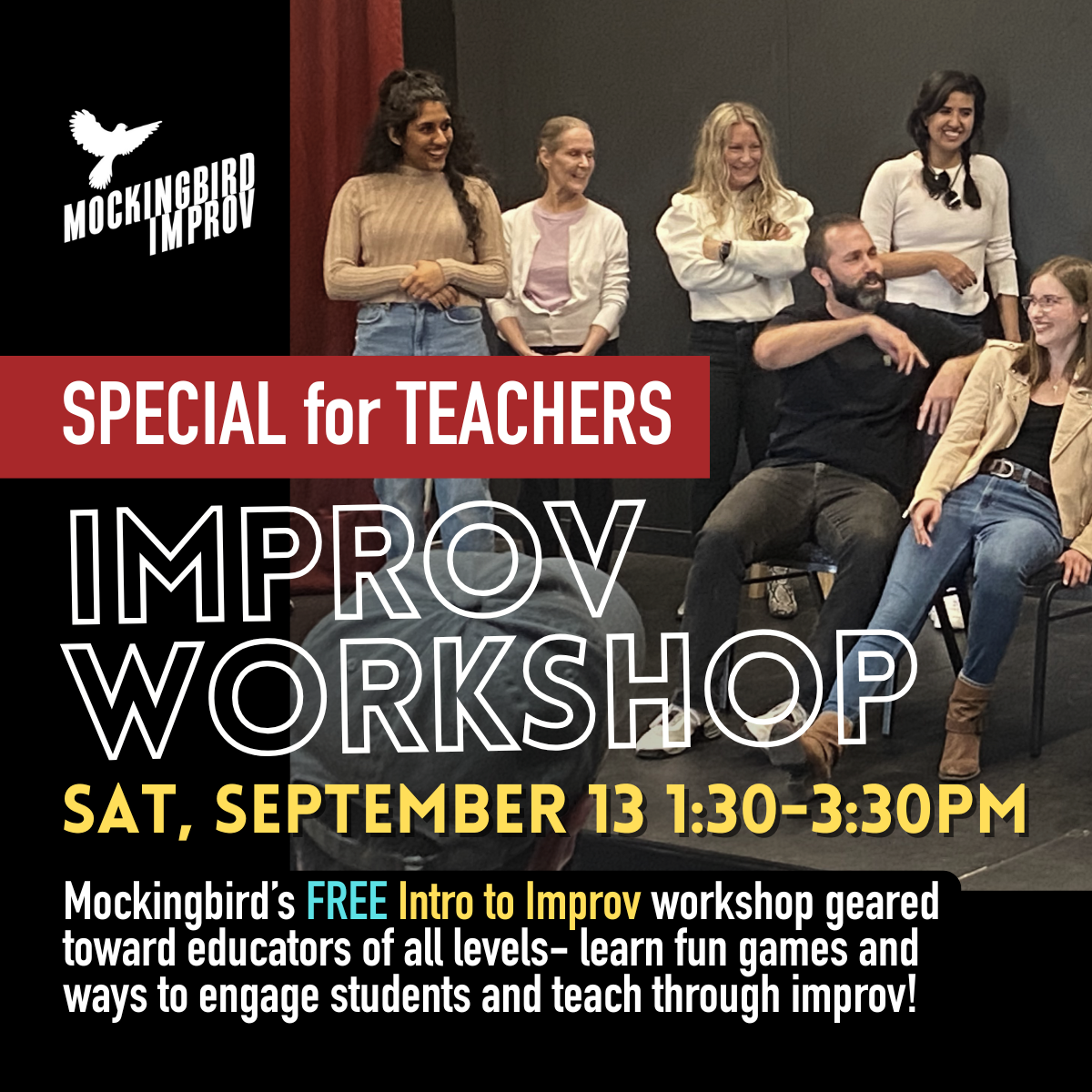 Intro to Improv for Educators - FREE! • Mockingbird Improv San Diego